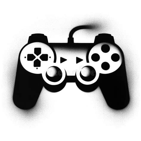 A Joystick Controller In Stencil Art Style Black And White Stock Illustration Illustration Of
