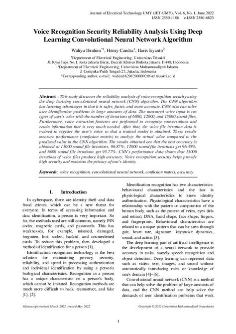Pdf Voice Recognition Security Reliability Analysis Using Deep
