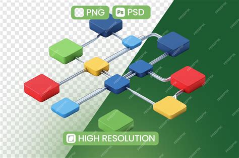 Colorful Blocks Connect With Lines Creating A Network Visualization Or Flowchart Concept