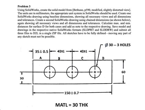 Solved Problem 3using Solidworks Create The Solid Model