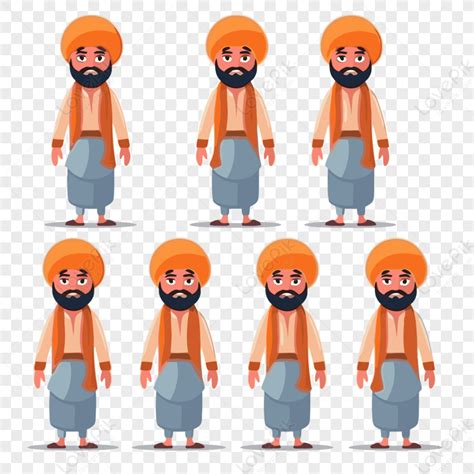 Pagdi 클립 아트 Khaymun 문자 터번 Odham 만화를 들고 남자의 벡터 초상화 세트머리카락문자 T Png 일러스트 무료 다운로드 Lovepik