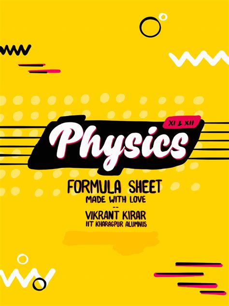 Physics Formula Sheet Pdf