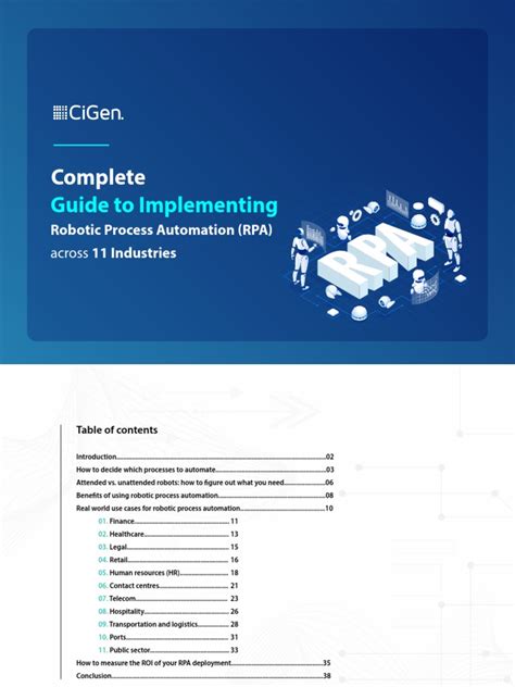 Cigen Free Ebook Complete Guide To Implementing Robotic Process Automation Rpa Across 11