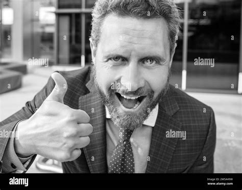 Business Success Successful Man In Businesslike Suit Manager Executive Express Emotions Stock