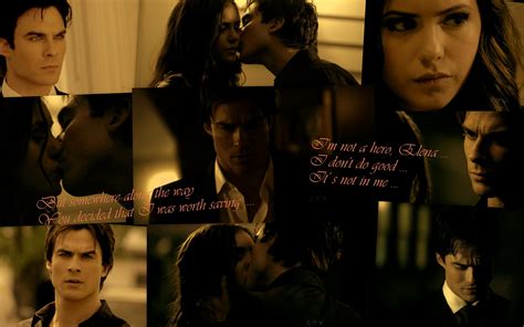 Vampire Diaries Wallpaper Damon And Elena Wallpapersafari