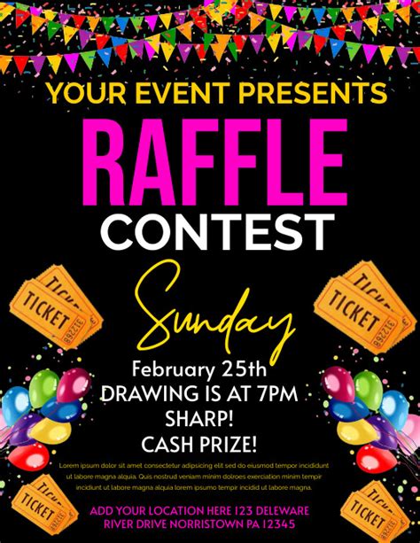 raffle contest flyers template postermywall