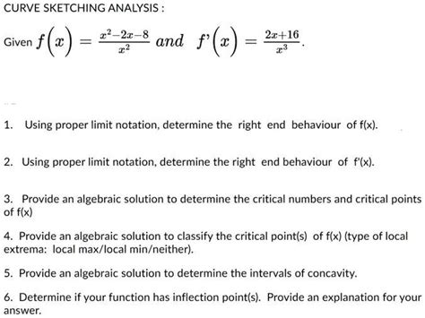 Solved Curve Sketching Analysis 2x8 2x16 And F X Given F X