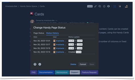 confluence page status management stiltsoft