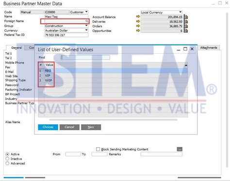 How To Create Lookup List Valid Values For Field In SAP Business One