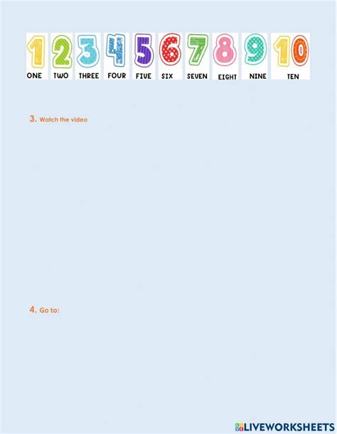 numbers 1 10 online exercise for prekinder live worksheets