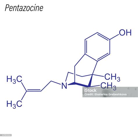 Vektorskelettformel Von Pentazocin Chemisches Molekül Der Droge Stock Vektor Art Und Mehr Bilder
