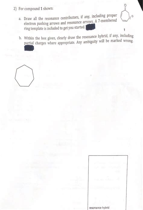 Solved For Compound Shown A Draw All The Resonance Chegg Com