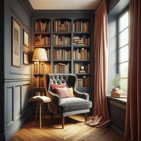 The Perfect Reading Nook Cozy Alcove With Velvet Armchair And Built In