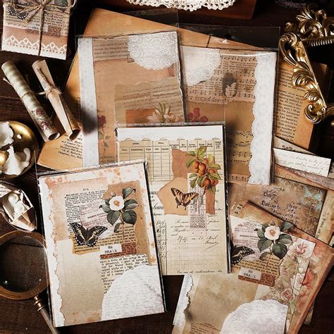 레트로 배경 장식 종이 정크 저널 스크랩북 카드 메모 패드 재료 The Age Chapter 로트 당 25 개 Aliexpress