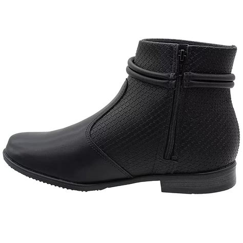 Bota Moleca Nó Cano Baixo Piton Feminina Preto Preto