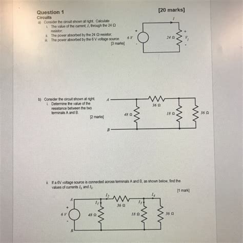 Solved 20 Marks Question 1 Circuits A Consider The
