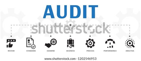 Audit Concept Template Horizontal Banner Contains Stock Vector Royalty