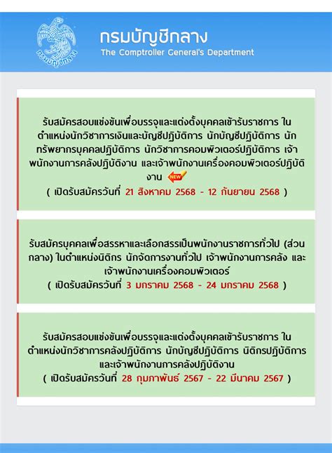 หางานราชการและหางานรัฐวิสาหกิจ 📒 กรมบัญชีกลาง รับสมัครสอบแข่งขันเพื่อบรรจุและแต่งตั้งบุคคลเข้า