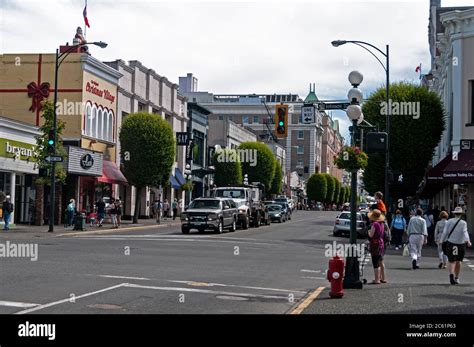 Main Shopping Street Government Street In Victoria Vancouver Island