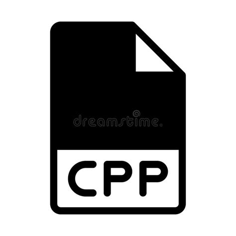 Cpp File Format Icons Files Type Symbol Document Icon With A Black Fill Design Style Stock