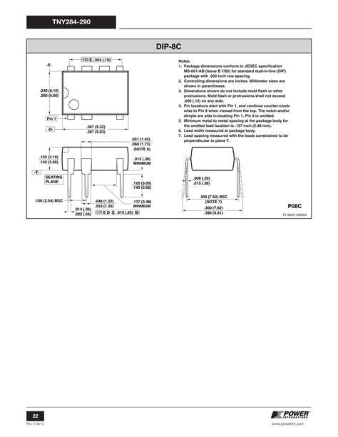 Original Power Supply Ic Tny290pg Tny290p Tny290 Dip 7 New Power Integration Pdf