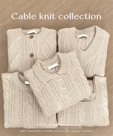 [데일리니트5종류 아방핏] 데일리 케이블 니트 라운드니트 카라니트 아방가디건 케이블니트 브이넥니트 에이블리