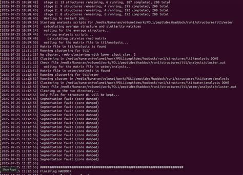 Local Haddock 25 Segmentation Error Haddock Bioexcel
