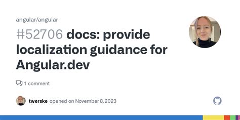 Docs Provide Localization Guidance For Angulardev · Issue 52706