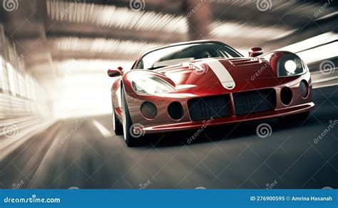 Car Racing On A Track With Motion Blur Generative Ai Stock Illustration Illustration Of