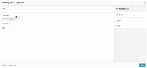 Post Carousel Widget Siteorigin