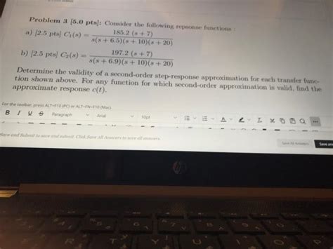 Solved Problem 3 50 Pts Consider The Following Reponse