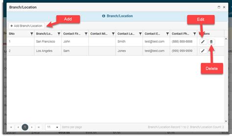 Adding Branch Location