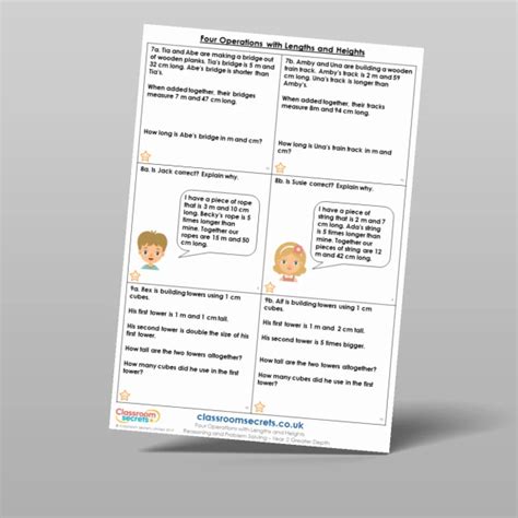 Year 2 Four Operations With Lengths And Heights Reasoning And Problem Solving Resource