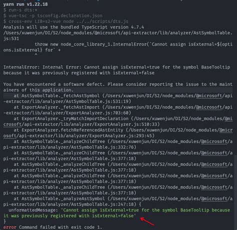 Api Extractor Cannot Assign Isexternaltrue For The Symbol Xxx