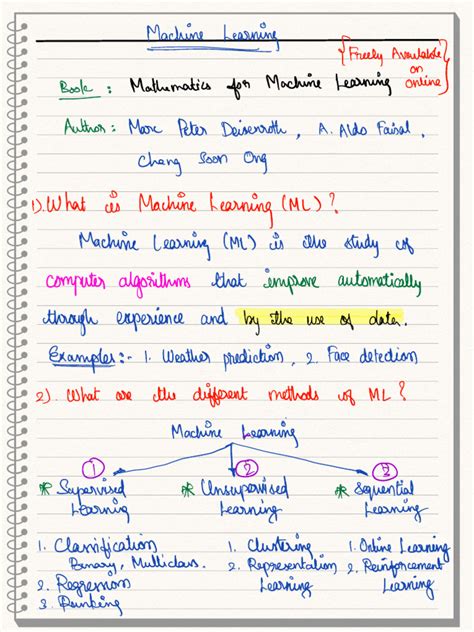 Machine Learning Notes Pdf
