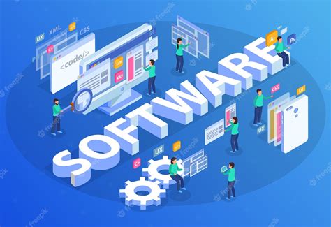 웹 개발 아이소 메트릭 개념 구성 그림 무료 벡터