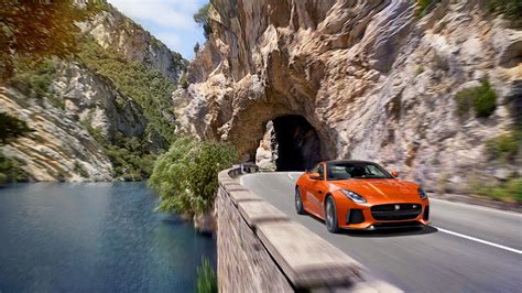 Jaguar F Type Svr Geneva Auto Show 2016 Roadster Orange Hd Wallpaper