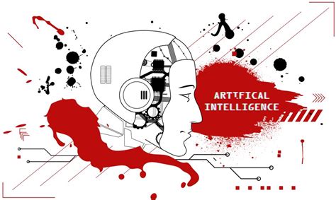 Ai Artificial Intelligence Head Robot Hanging Vector Image
