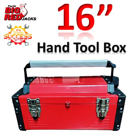 BIGRED 16 Hand Tool Box Plastic Steel With Metal Latches Padlock Hole For Heavy Duty