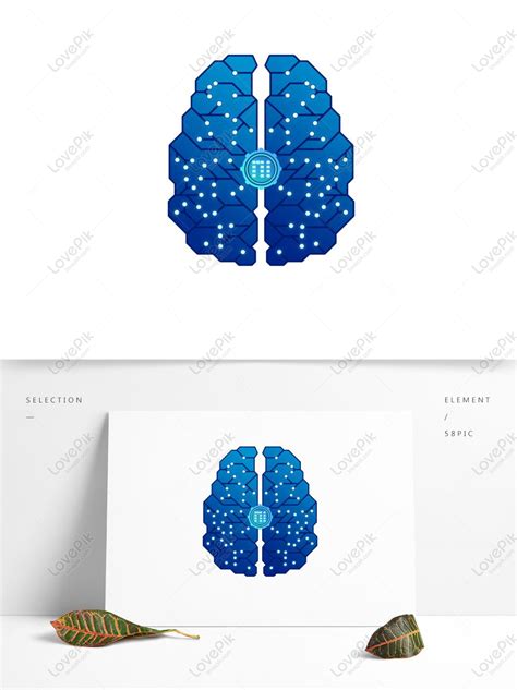 블루 그라데이션 기술 바람 인공 지능 인간의 두뇌 요소 일러스트 Png 및 벡터 이미지 무료 다운로드 Lovepik