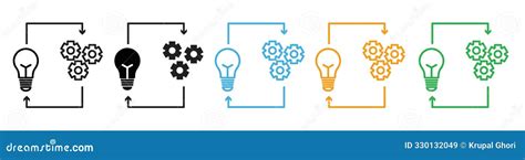 Implementation Icon Ideas Execution Line Design Vector Illustration 217521336