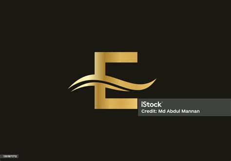 전자 문자 로고 벡터 E 로고 럭셔리 회사 브랜딩을 위한 아름다운 로고타입 디자인 골드의 우아한 아이덴티티 디자인 알파벳 E에 대한 스톡 벡터 아트 및 기타 이미지 Istock