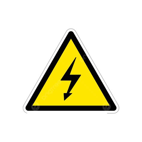 High Voltagebright Triangle Yellow Warning Sign Lightning Risk Voltage Vector Lightning Risk