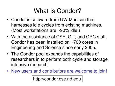 Ppt High Throughput Computing With Condor At Notre Dame Powerpoint Presentation Id4764526