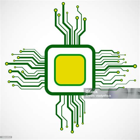 Cpu Microprocessor Microchip Technology Symbol Stock Illustration