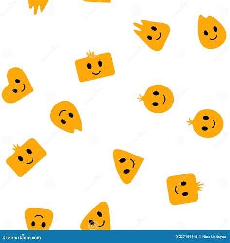 colorful seamless happy emoji pattern in vintage style stock
