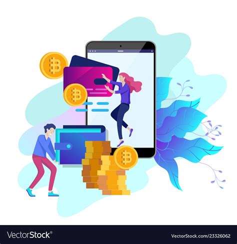 Cryptocurrency And Blockchain Composition Vector Image