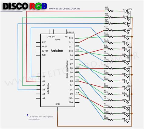 EfeitoNerd Arduino ESP32 Attiny85 Disco RGB Sequencial 18 Canais