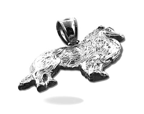 925 Sterling Silver Collie Pendant