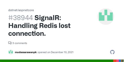 Signalr Handling Redis Lost Connection · Issue 38944 · Dotnet
